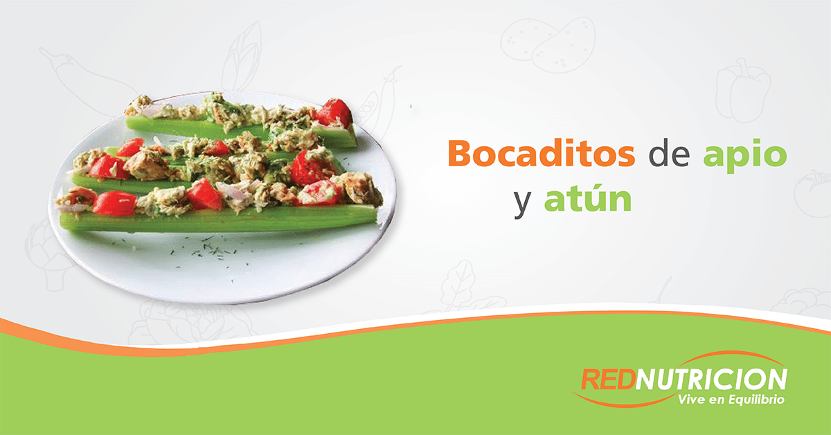 Bocaditos de apio y atún con ensalada verde de arroz integral ...